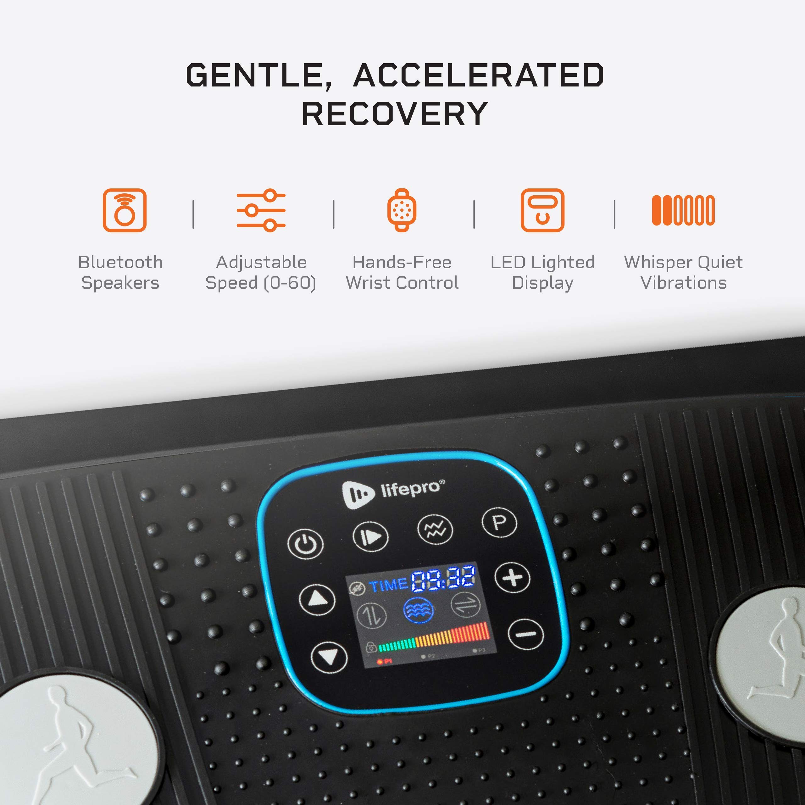 LifePro Rumblex Plus 4D Vibration Plate Exercise Machine, and Sonic Handheld Percussion Massage Gun Bundle
