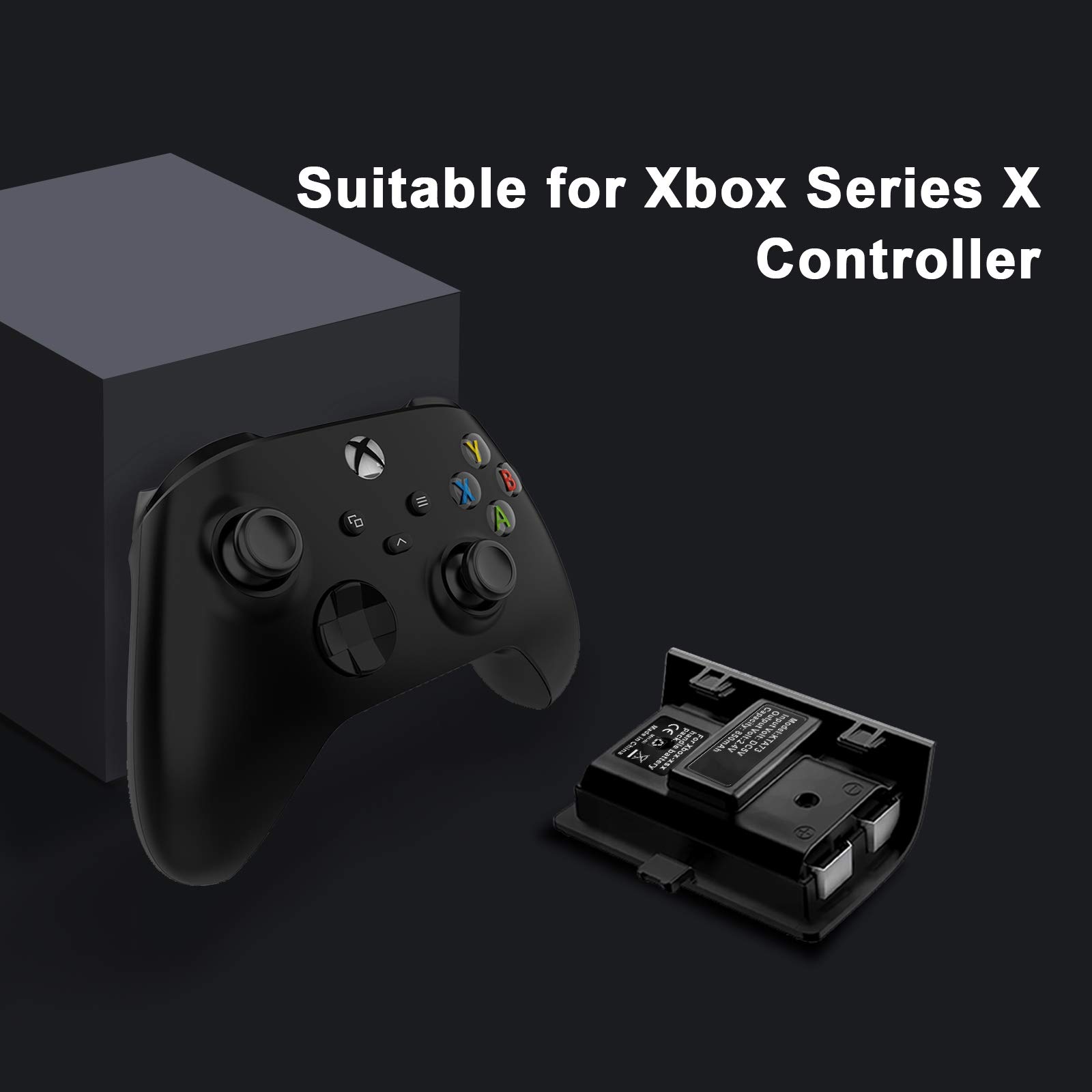 NBCP Rechargeable Battery Packs for Xbox Series X|S Controllers, 2 X 850mAh Xbox Series X|S Controller Battery Packs Wire Charging Cable LED Indicator
