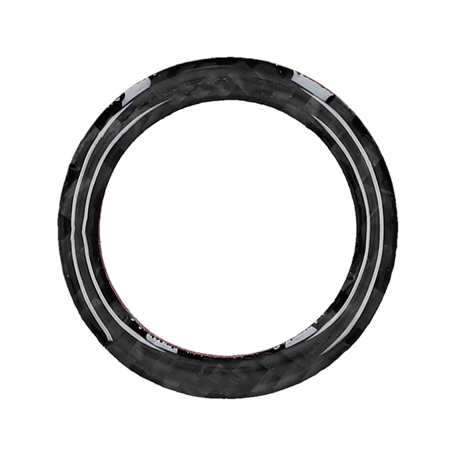 kwmobile Start Stop Button Ring Compatible with BMW BMW 3 Series E90/E91/E92/E93 - Carbon Fiber Car Trim Cover - Black