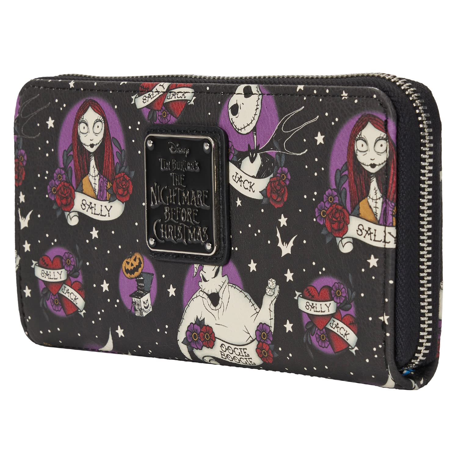 Loungefly Disney The Nightmare Before Christmas Tattoo Art All Over Print Faux Leather Wallet