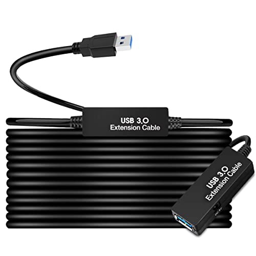 S.H.Y SPRUCES 50FT USB 3.0 Active Extension Cable, USB Extension Cord A/M to A/F15M,USB 3.0 Extender Cable, for USB HUB,Webcam,Xbox,Oculus Quest 2 VR,PS4,Printer,External Hard Disk