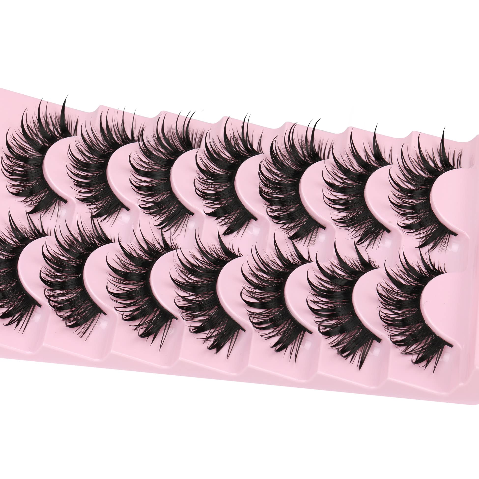 Manga Lashes Wet Look Lashes Fluffy Spiky Mink Lashes Dramatic Doll Lashes Cosplay Asian Japanese Korean Style Anime Eyelashes Pack by EYDEVRO, 1.0 Count