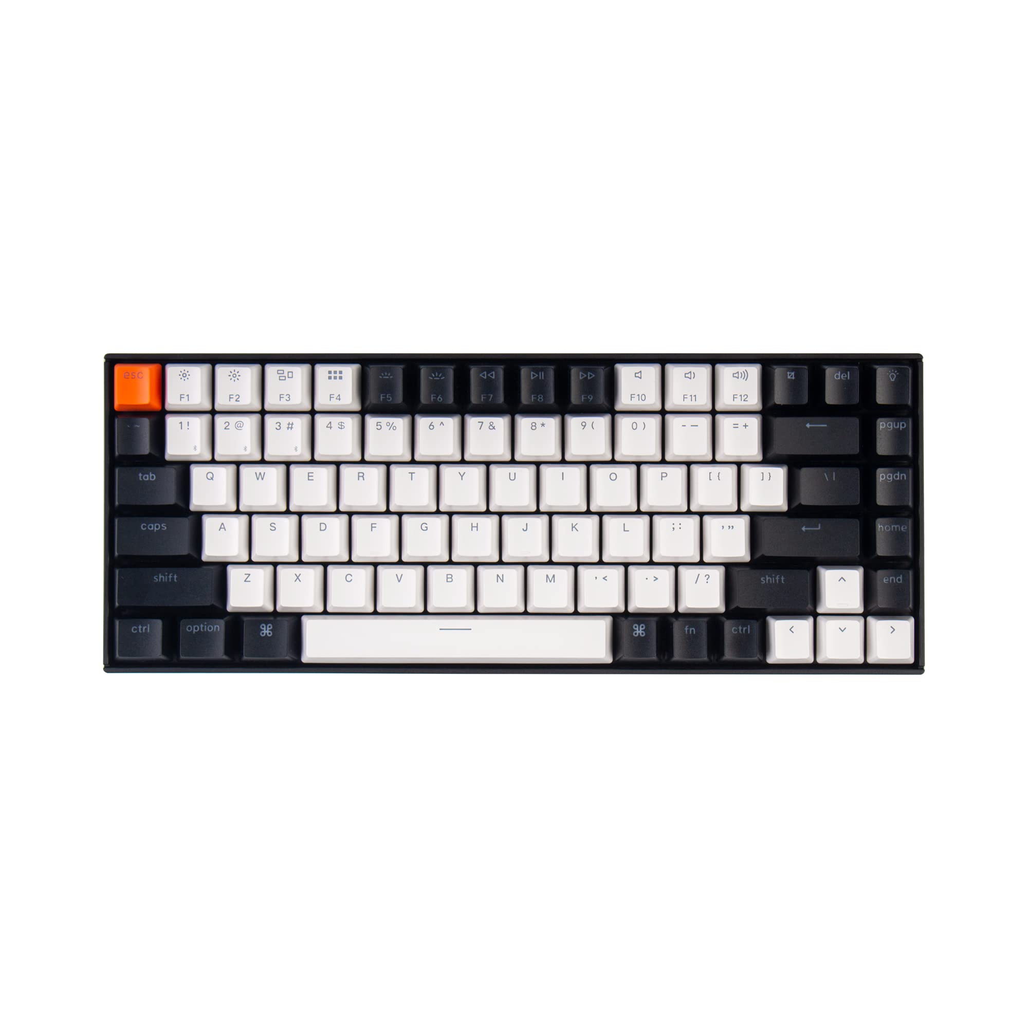 Keychron K2 75% Layout Hot-swappable Bluetooth Wireless/USB Wired Mechanical Keyboard with Gateron G Pro Red Switch/Double-Shot Keycaps/RGB Backlit 84 Keys Computer Keyboad for Mac Windows Version 2