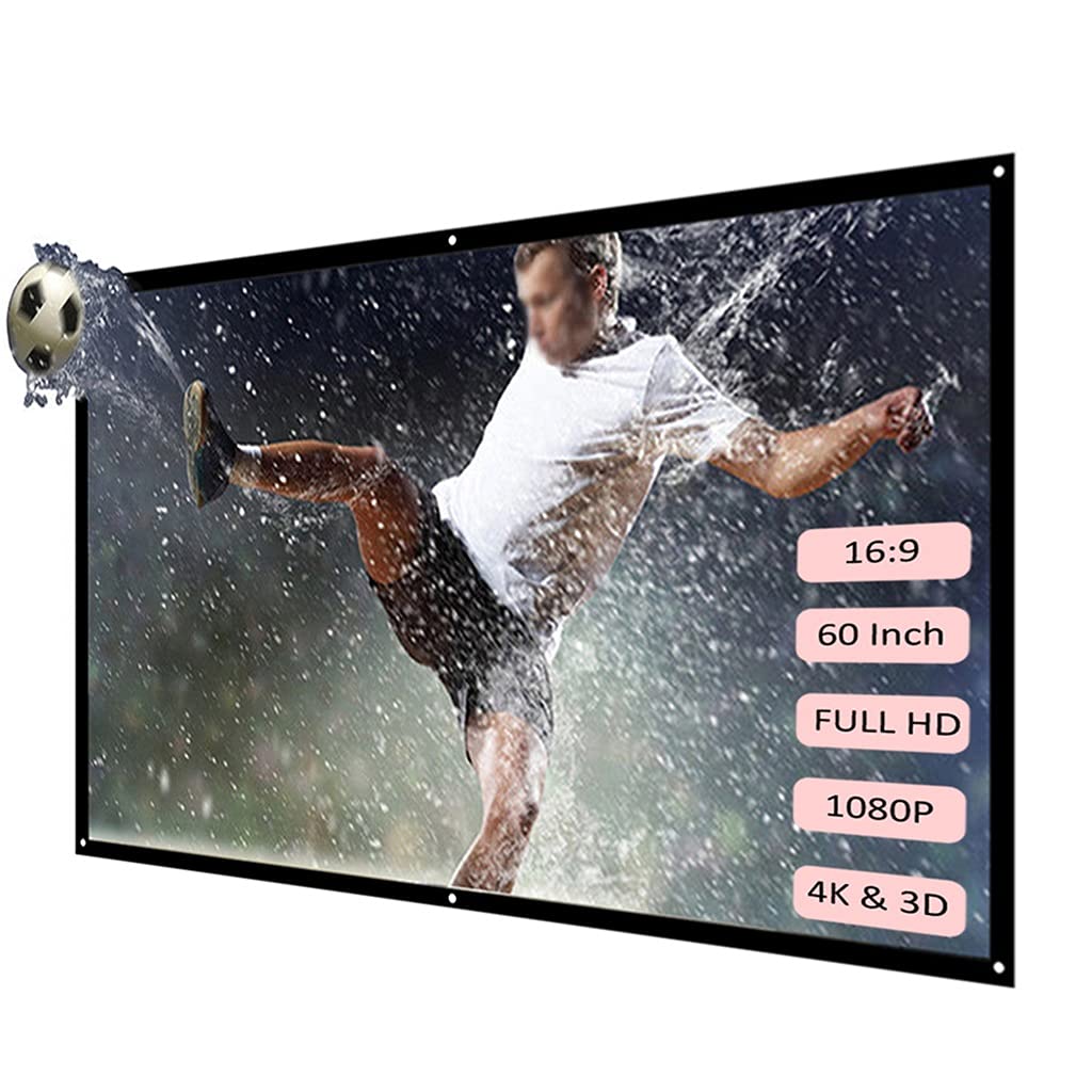 KXDTZ 16:9 Full Projector Screen Home Cinema 60/72/100/150 Inch Indoor Outdoor Foldable Video Projection Screen Projector (Size : 150 inch)