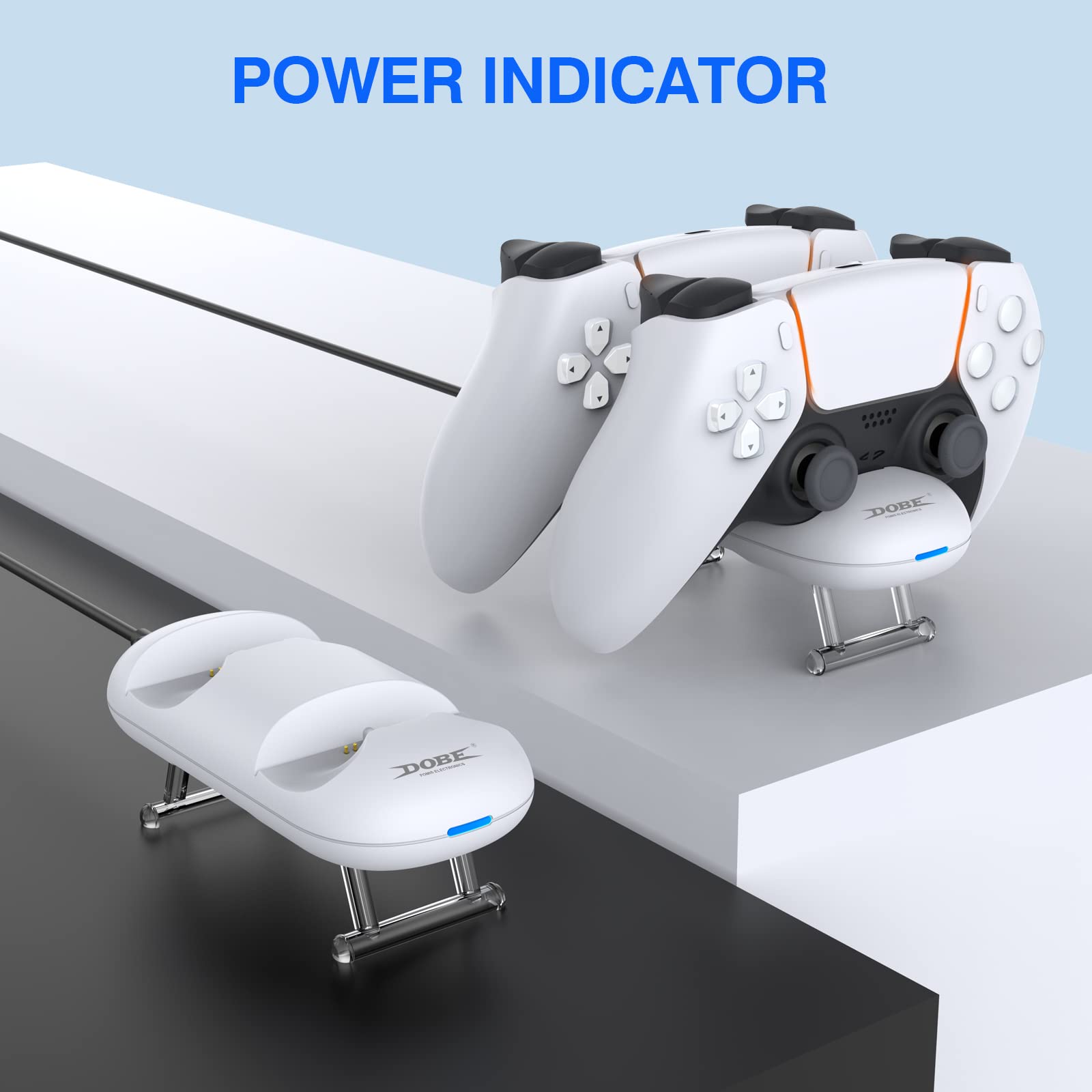 PS5 Controller Charging Station for PlayStation 5 Controller with Dual Charge Dock Fast Charging PS5 Dual Controller Charging Stand (Without Led)