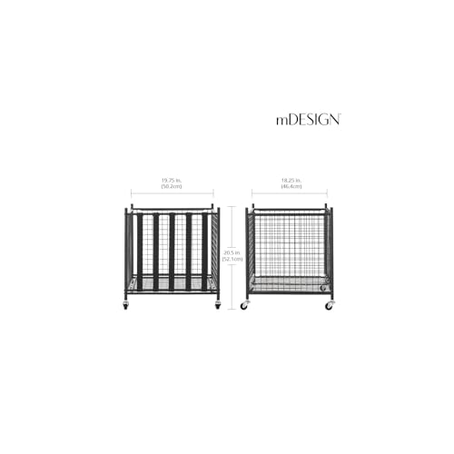 mDesign Alloy Steel Storage Rack, 19.75in x 18.25in x 20.5in, Black
