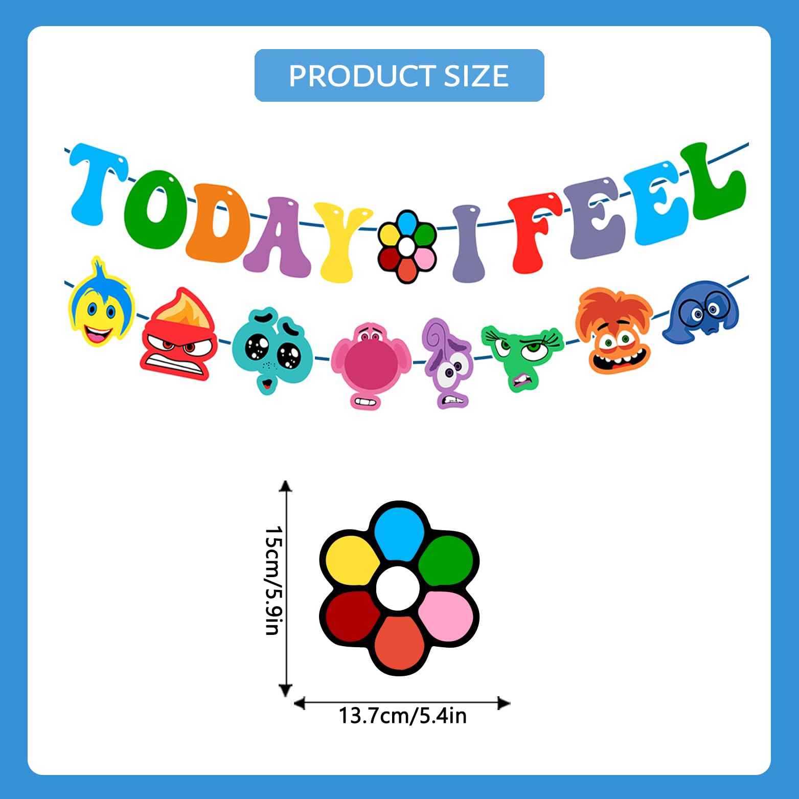 Titenmaoyi Inside Birthday Party Decorations, 1Pcs Today I Feel Banner pattern and 11Pcs Hanging Swirls Set for Birthday Party Decor Baby Shower