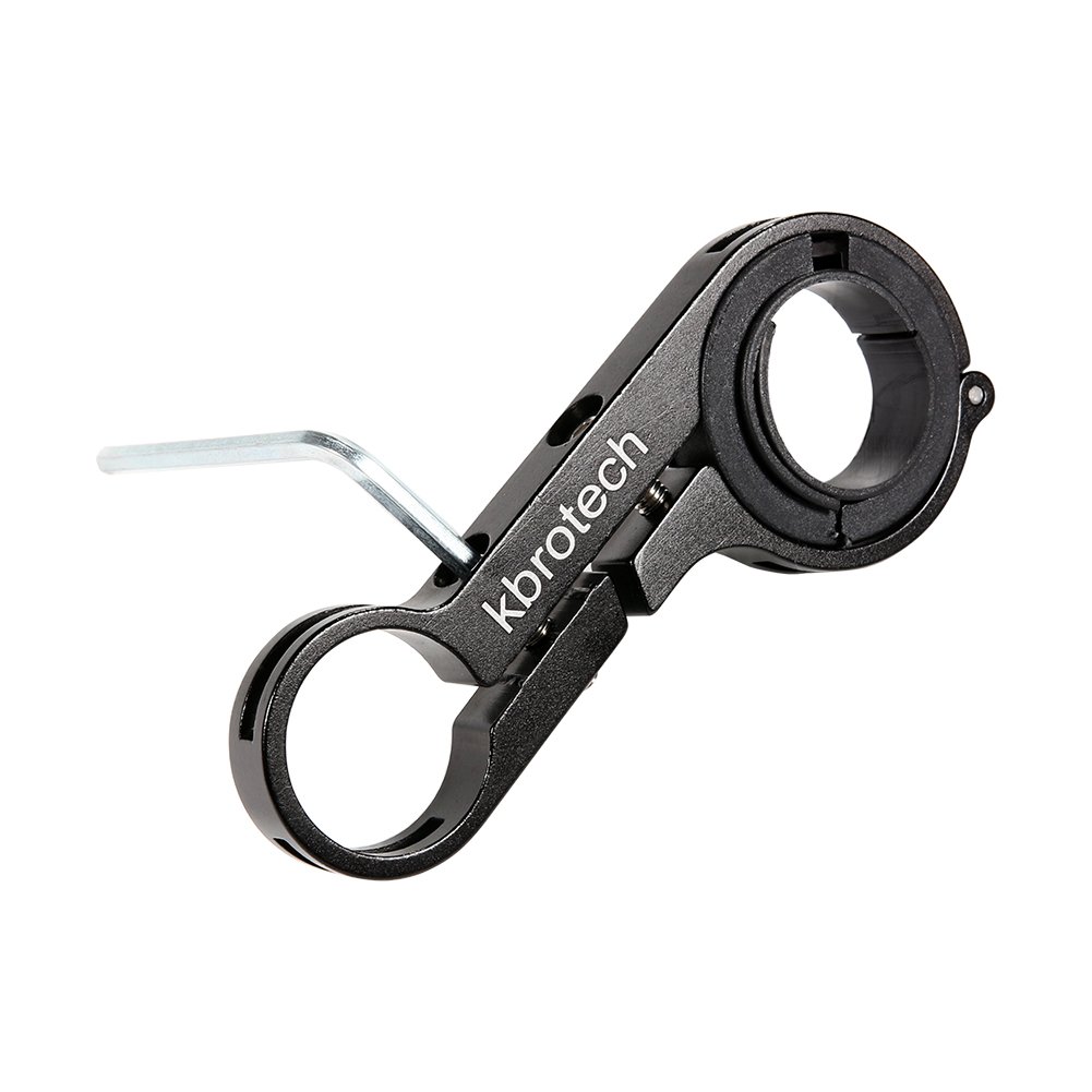 Kbrotech Bike Handlebar Extender Double Handlebar Extension Carbon Fiber Mount Holder with Aluminum Alloy Braket Space Saver (DBlack)