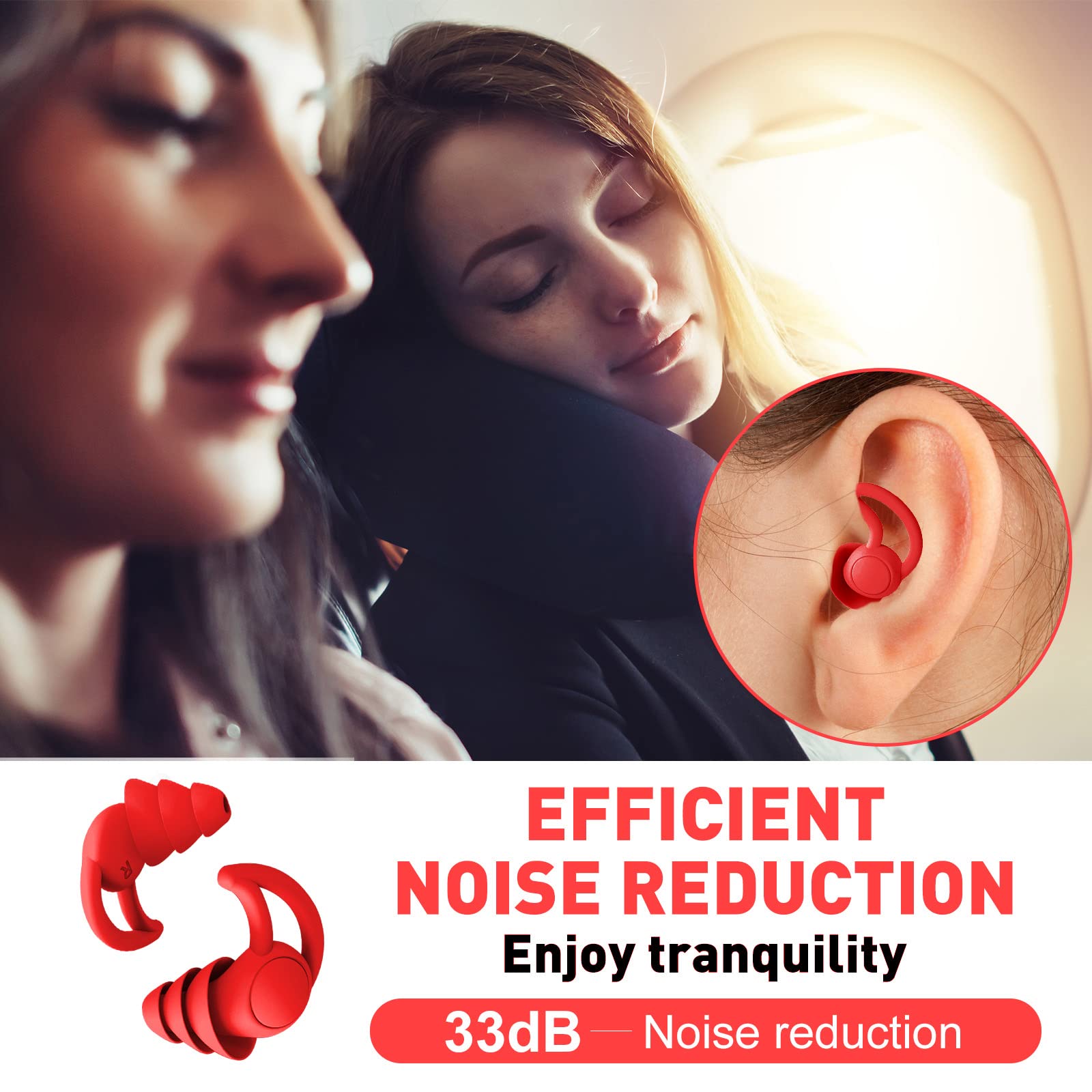 VERYCOZY Ear-Plugs-for-Sleeping-Noise-Cancelling Ear-Plugs-for-Noise-Reduction Anti-Shedding-Design Washable-Hearing-Protection-for-Sleeping Snoring Work Travel, 1.0 Count