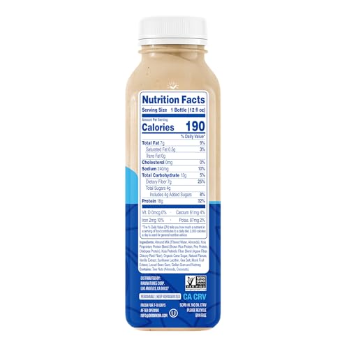 Koia Protein - Ready To Drink Plant Protein Shake (12 Fl Oz) - Vanilla Bean - Dairy Free, Gluten Free, Soy Free, Non GMO, Kosher, Vegan