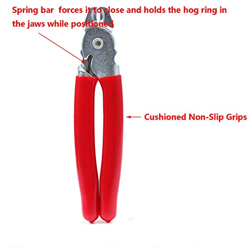 Straight Hog Ring Pliers Kit โ Auto Upholstery Installation Tool for Bungee/Shock Cords/Animal Pet Cages/Bagging/Traps/Sausage Casing/Meat bags/Fencing/Railing by NIDAYE (Rings Not Included)