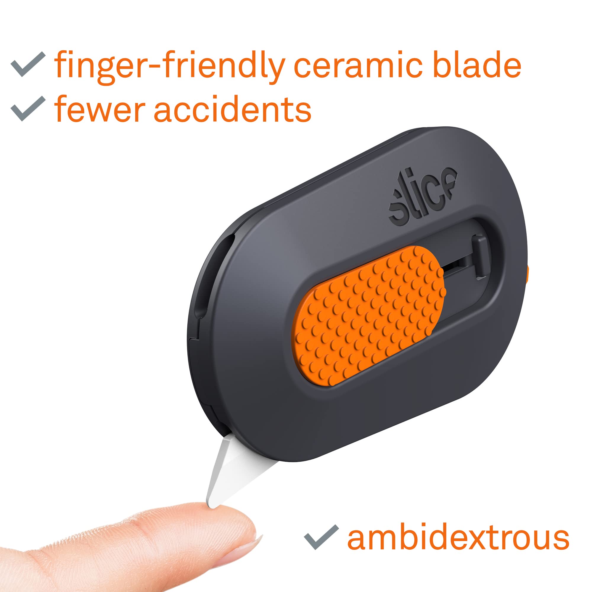 Slice 10515 Mini Box Cutter, Ceramic Blade Locks Into Position & Manual Carton Cutter 10585, 1 Pack