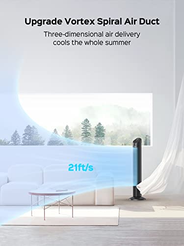ZICOOLER 30" Tower Fan, Large Airflow 70° Oscillating Fan with Remote, 32dB Quiet Fan with 3 Modes, 7.5H Timer, 3 Speeds, Cooling Fan for Bedroom, Home, Office
