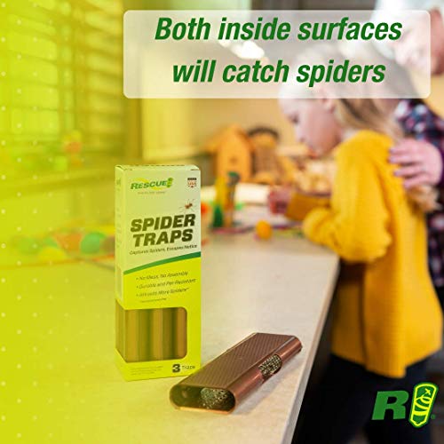RESCUE! Spider Traps β Catches Brown Recluse, Hobo Spiders, Black Widows & Wolf Spiders - 3 Pack (9 Traps)