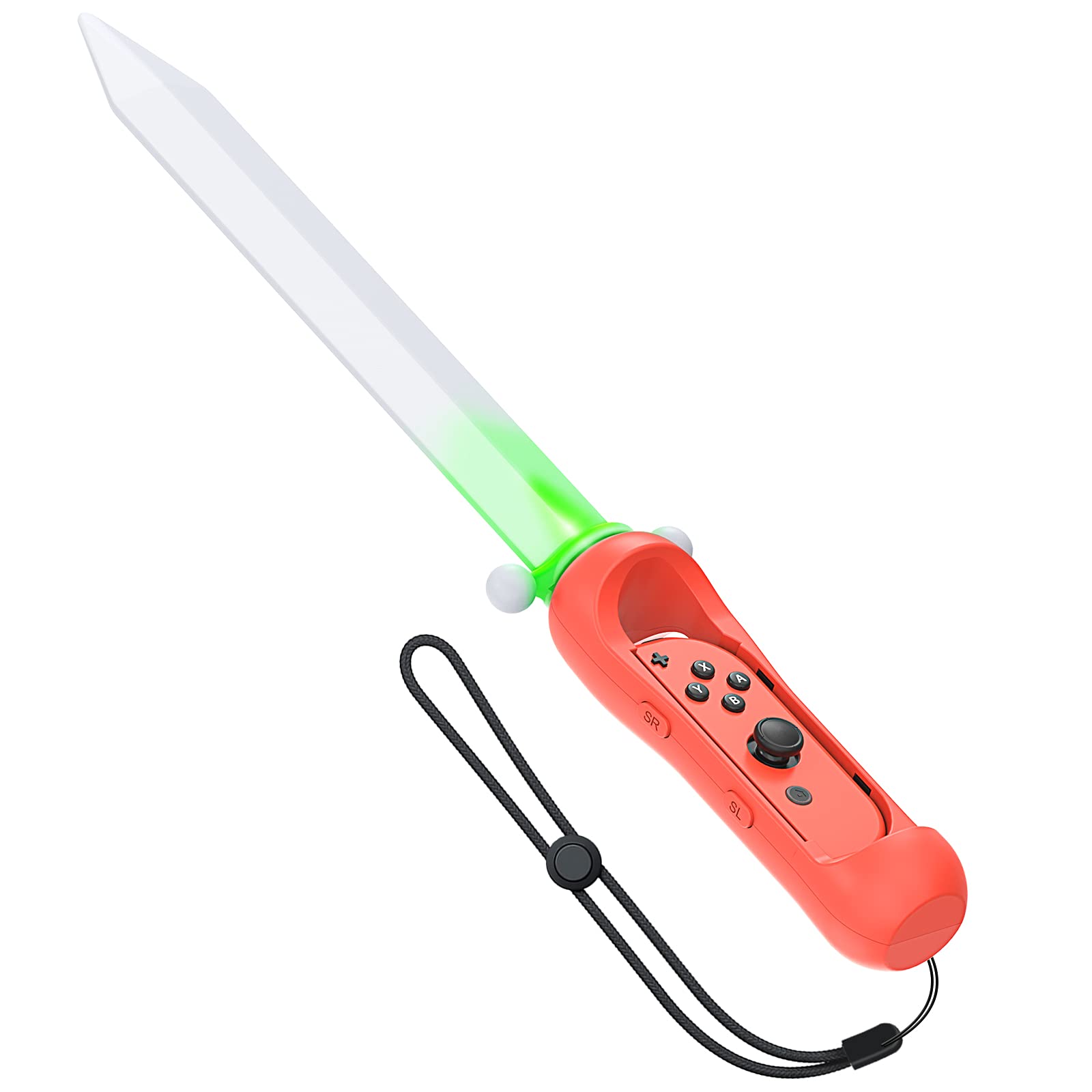 Lighted Game Sword for The Legend of Zelda: Skyward Sword for Nintendo Switch, LED Luminous Switch Handle Grip Controller Accessories with Adjustable Wrist Strap, for Joy-con Joy-pad(Right),1pack, Red