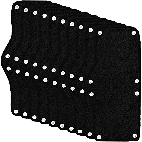 SUBANG 10 Pieces Cotton Hard Hat Sweatband Snap-on Sweatband Cloth Washable Hard Hat Liner for Safety Accessories, Black