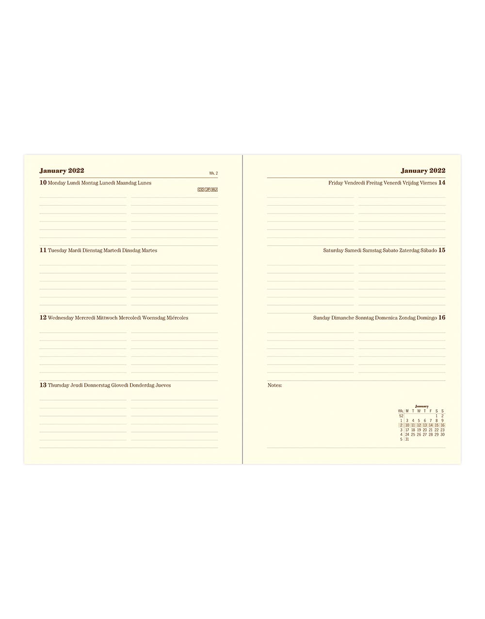 Letts Sovereign A5 Week to View 2022 Diary - Black