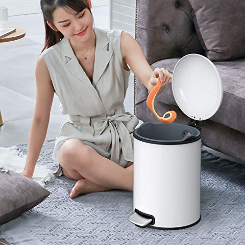 WPYYI Black White Bedroom Marble Trash Can Kitchen Cute Bathroom Bucket Garbage Bin ( Color : D , Size : 12L )