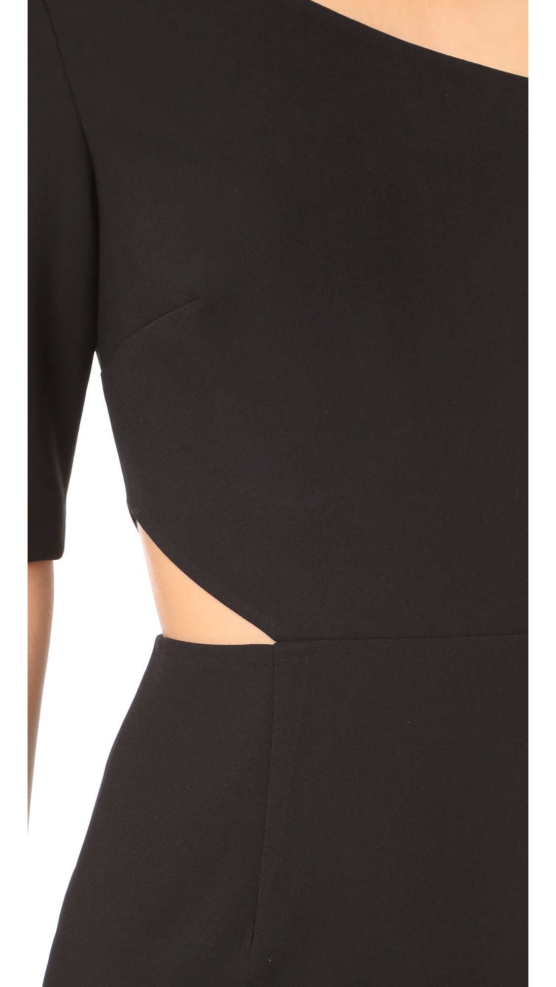 Jill Jill Stuart Women's One Shoulder Dress with Side Cut Out, Black, 0