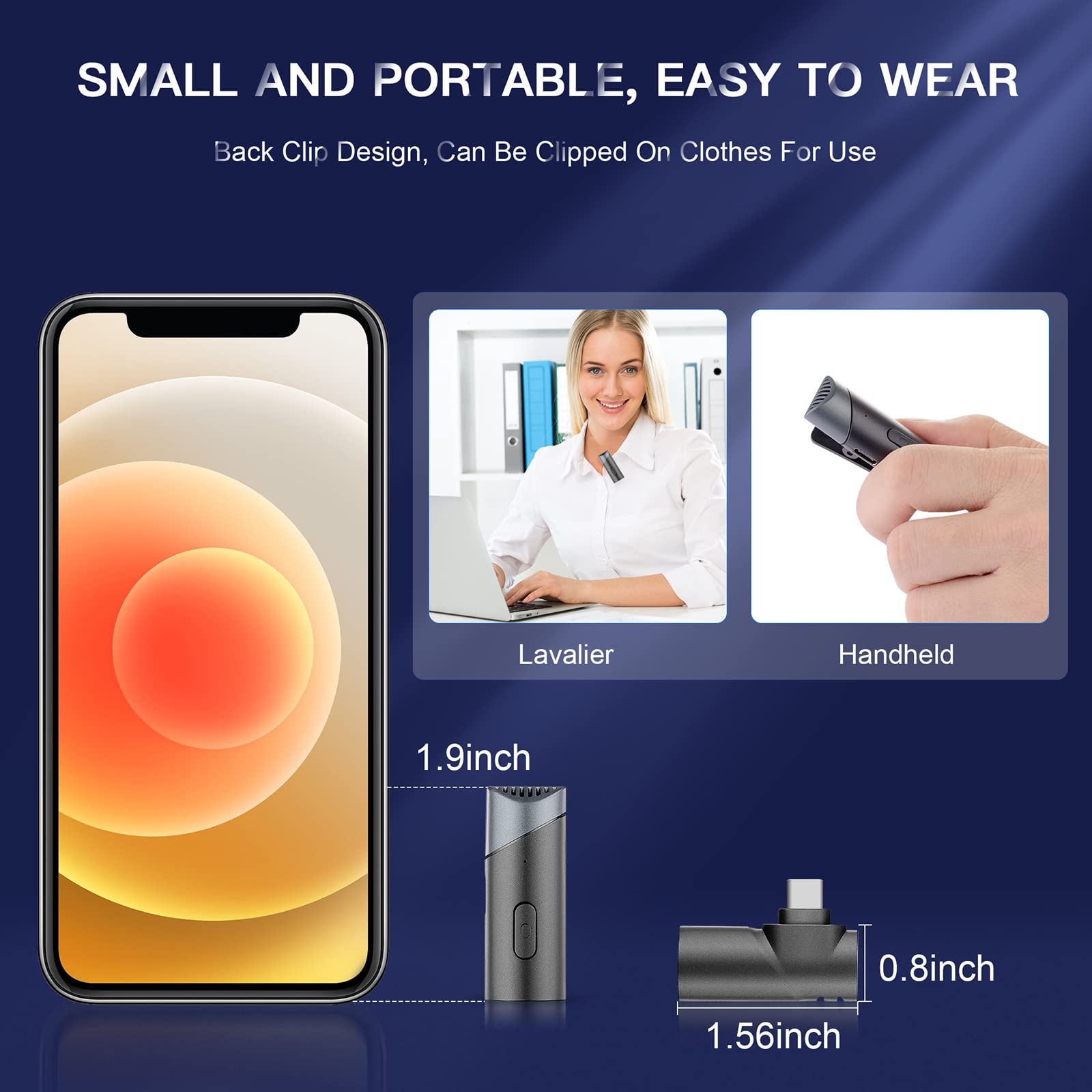 Monstake Wireless Microphone for iPhone, Plug & Play Lavalier Microphone for Vlogging, YouTube, Video Recording, TikTok, Facebook Live Steam, Interview (NO APP or Bluetooth Needed)