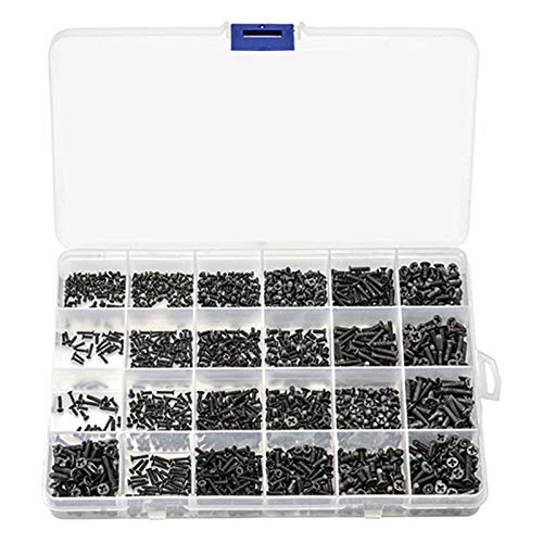 shyness 720Pcs Countersunk Flat Mini Screw Set M1.4 M1.7 M2 M2.5 Carbon Steel Computer Notebook Laptop Screws Kit