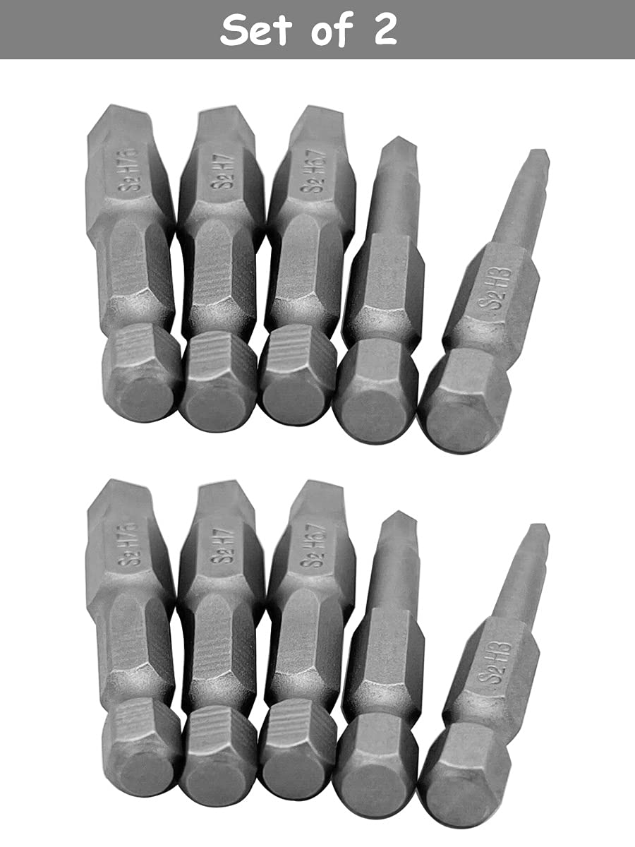 Saipe 10pcs Magnetic Pentagon Head Screwdriver Bits Set 1/4 Inch Hex Shank Security Tamper Proof Pentagonal Drive Bit Five-sided Figure Screw Driver Drill Bit for Electric Hand Screwdrivers, 50mm
