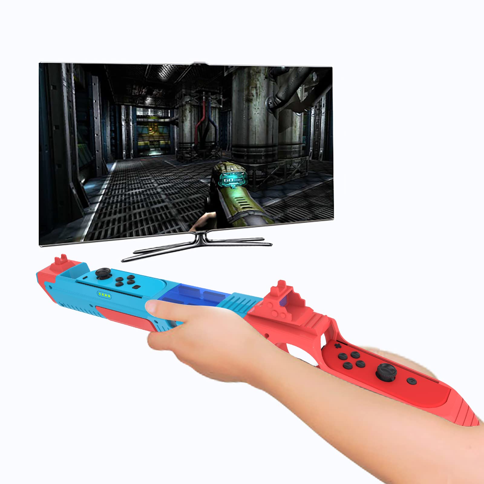 Switch Shooting Controller for Nintendo Joy-Con Hunting Games, 1 PCS Switch Hand Grip Accessories Compatible with Nintendo Switch Games (Blue)