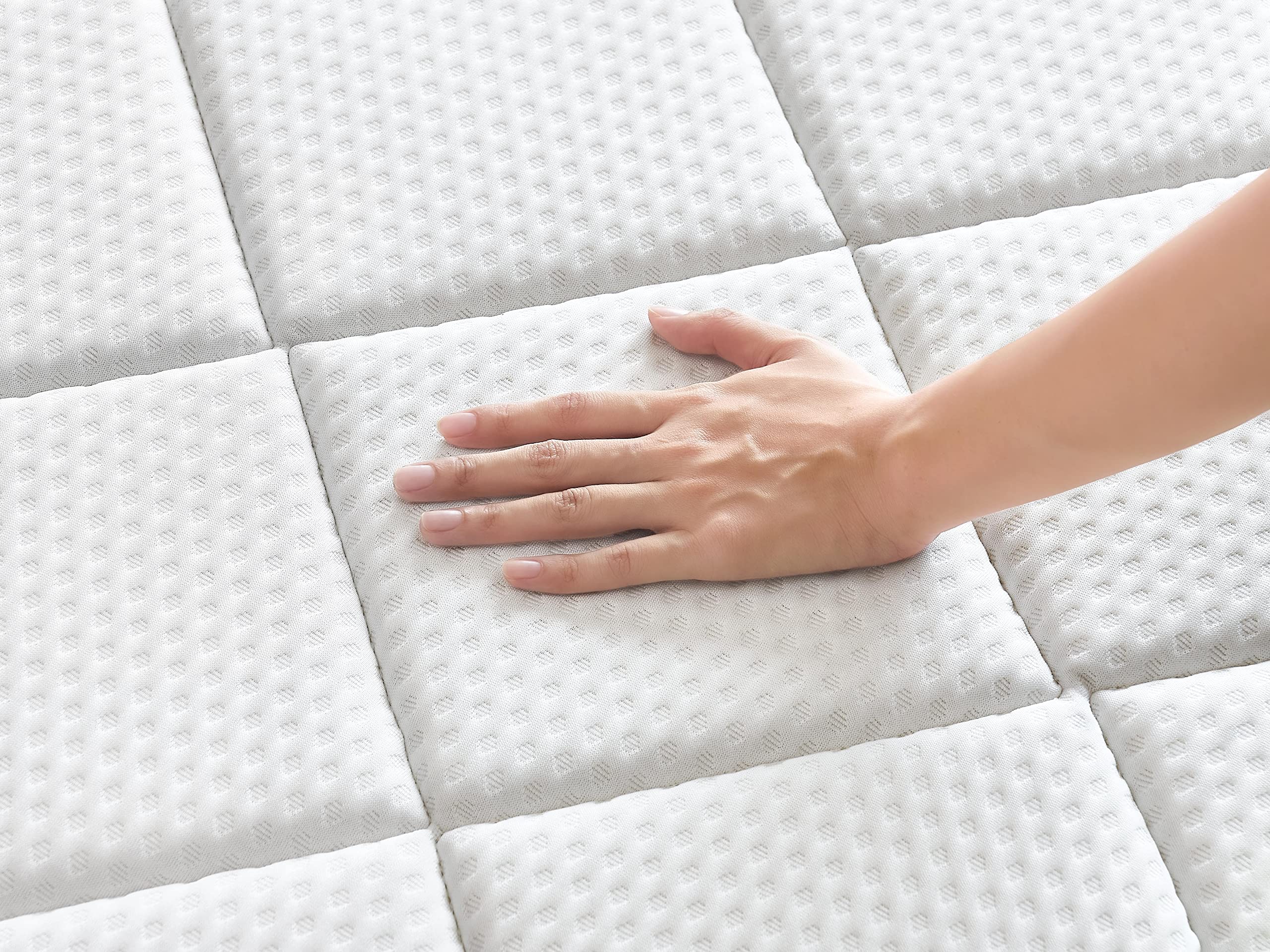 King Size Mattress - 8 Inch Cool Comfort Foam & Spring Hybrid Mattress with Breathable Organic Cotton Cover - Quilted Foam Plush Euro Pillow Top - Rolled in a Box - Oliver & Smith