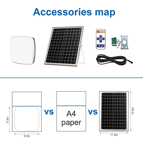 Solar Lights Indoor,Solar Shed Lights White Pendent Light with Remote Control for Home,Barn,Garage,Porch,Hallway,Patio,Garden,Balcony etc.