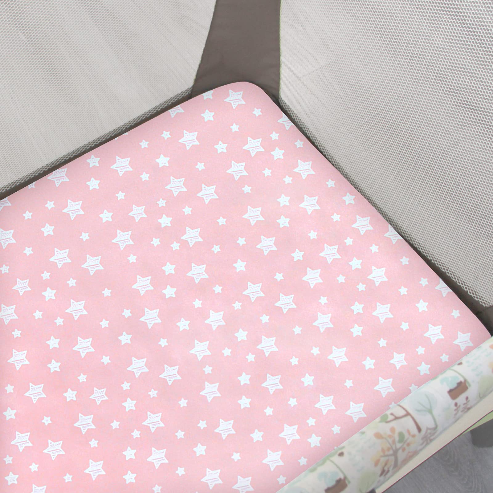 Waterproof Pack N Play Mattress Pad Protector with Cotton Fabric and Lovely Pack N Play Sheets