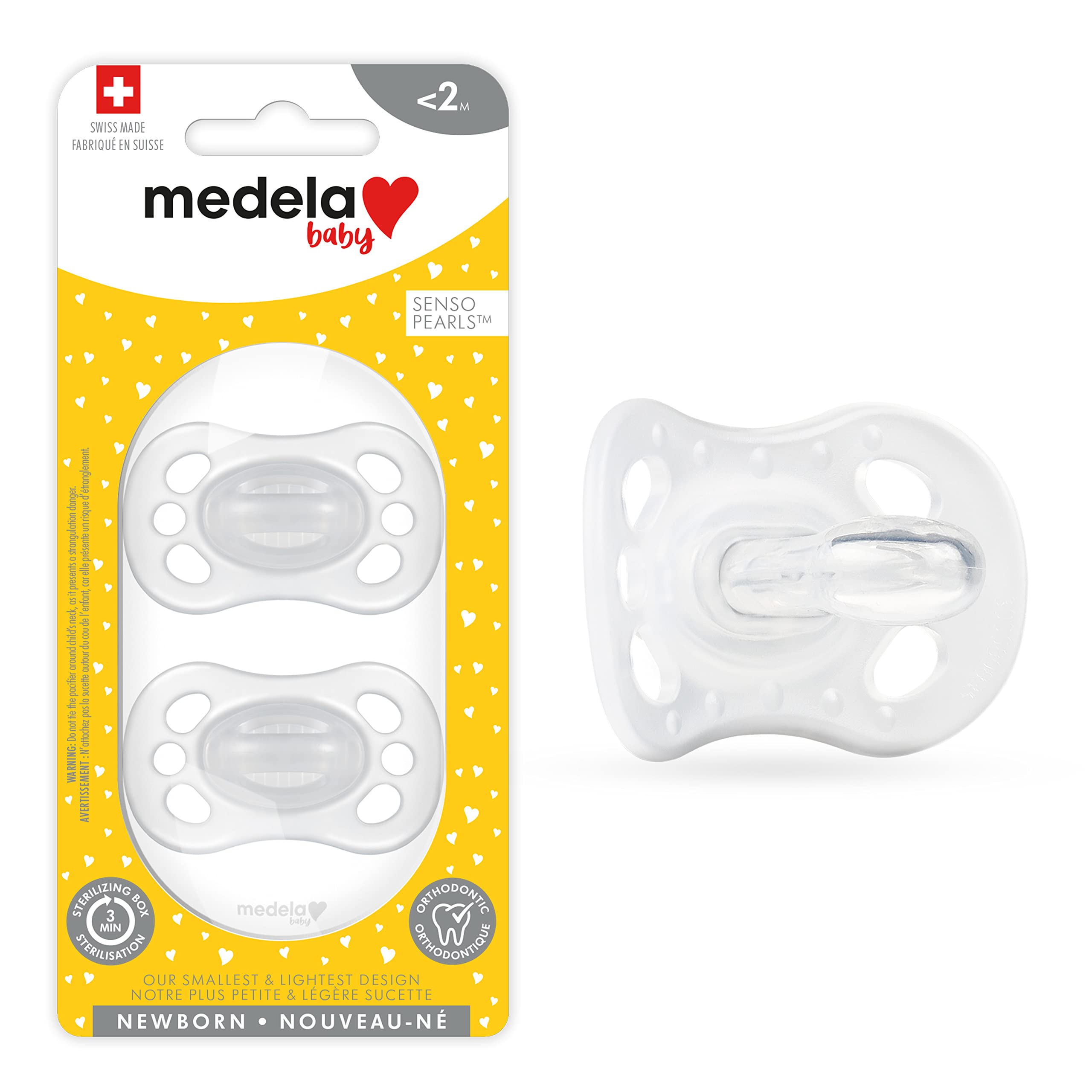 Medela Baby Pacifier | 6-18 Months | BPA-Free | Lightweight & Orthodontic | 2-Pack | Pink and Pink with Swan and Butterfly Design
