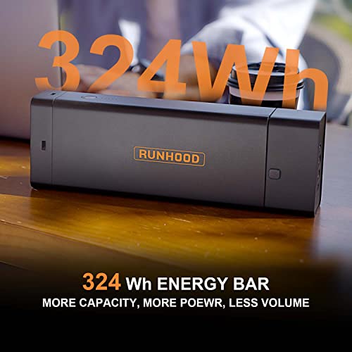 Runhood 324Wh Energy Bar for Portable Power Station DC&AC Connector Solar Panel and Other Runhood Electronics Module
