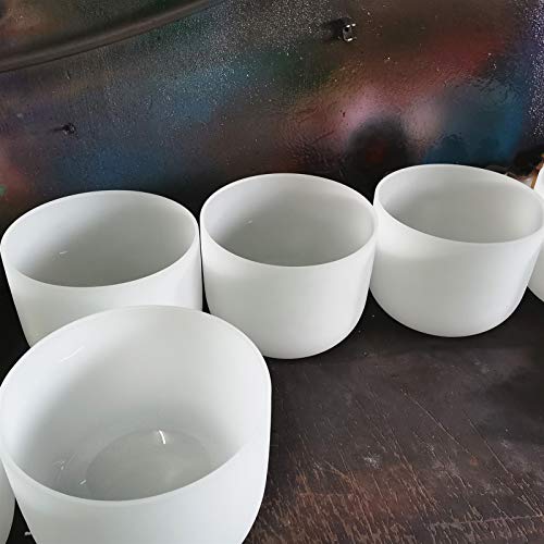 SXNBH 7"-12" Note CDEFGAB Set of 7PCS Chakra Frosted Quartz Crystal Singing Bowl (Size : 440hz)