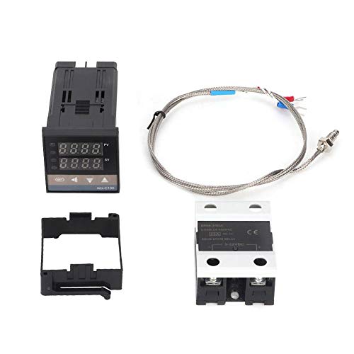 Thermostat, 0-400℃ LED PID AC110V-240V Temperature Controller Digital Thermostat Kit Used in Electric Power,Chemical Industry,Injection Molding,Food,Incubator