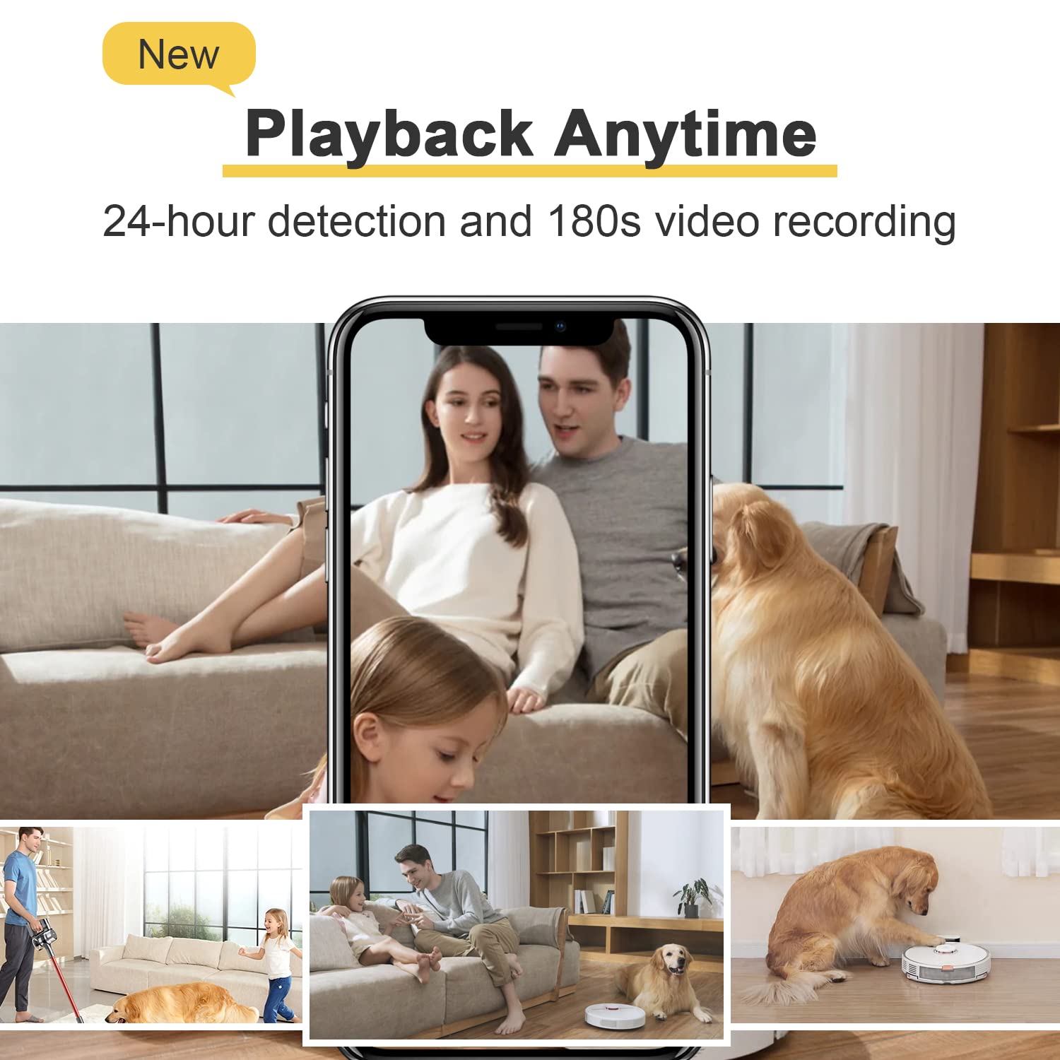Sibosz Wireless 5G Security Camera, 360° 2MP Cute Home Surveillance Camera for Baby Pet Monitor Dual Band 5/2.4GHz WiFi with Night Vision Motion Detection 2 Way Audio Support Local/Cloud Storage