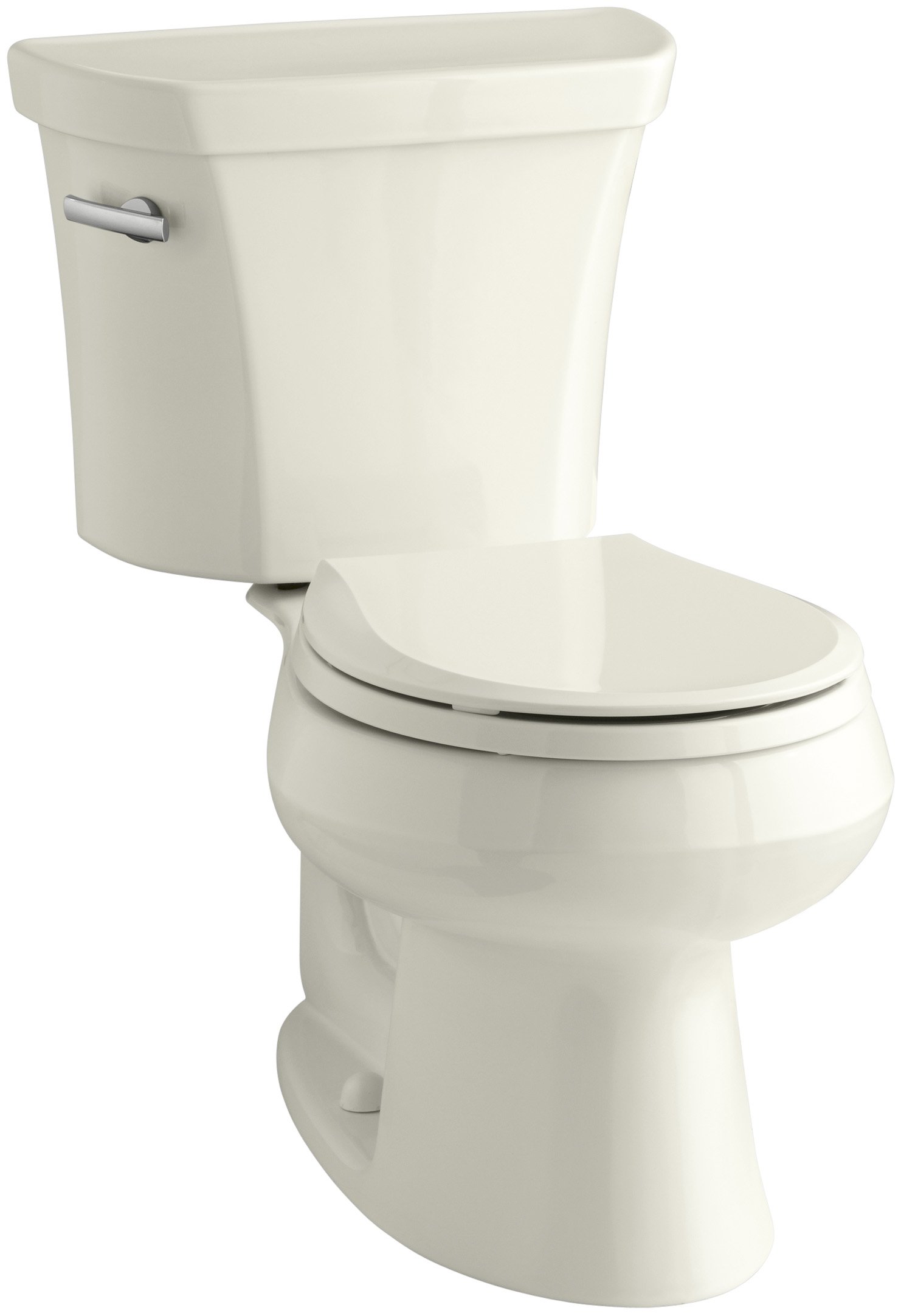 Kohler K-3997-T-96 Wellworth Round-Front 1.28 gpf Toilet, Tank Locks, Biscuit
