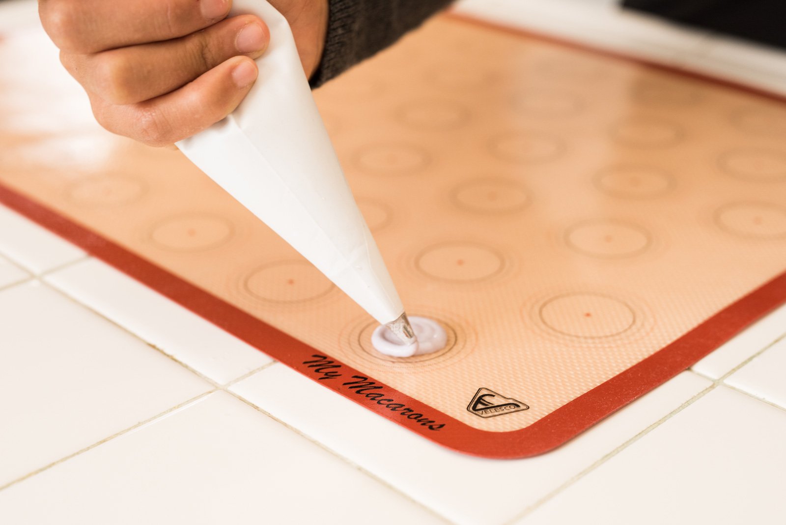 Silicone Macaron Baking Mat - Set of 3 Half Sheet (Thick & Large 11 5/8" x 16 1/2") - Non Stick Silicon Liner for Bake Pans & Rolling - Macaroon/Pastry/Cookie Making - Professional Grade Nonstick