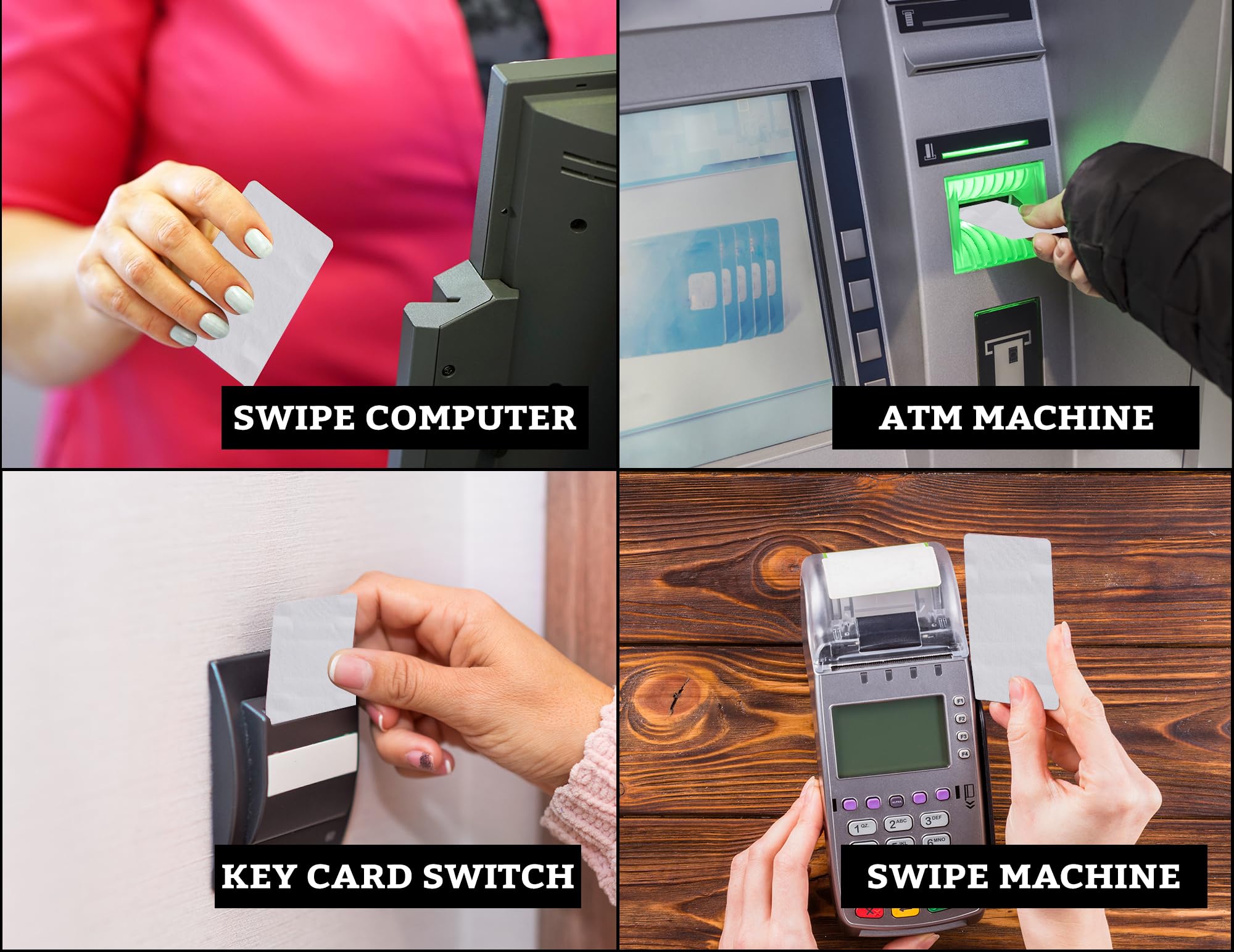 UBICON Card Reader Cleaning Card - Pre-Saturated with 99.9% IPA, Effective Dirt and Oil Remover, Compatible with ATM, POS, Swipe and Smart Card Readers - 2.125 x 3.375 Inches (10)