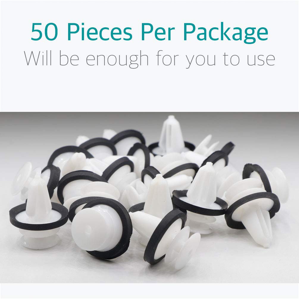 Lantee 50 Pcs Door Trim Panel Retainer Clips with Sealer Fit for Ford W713297-S300