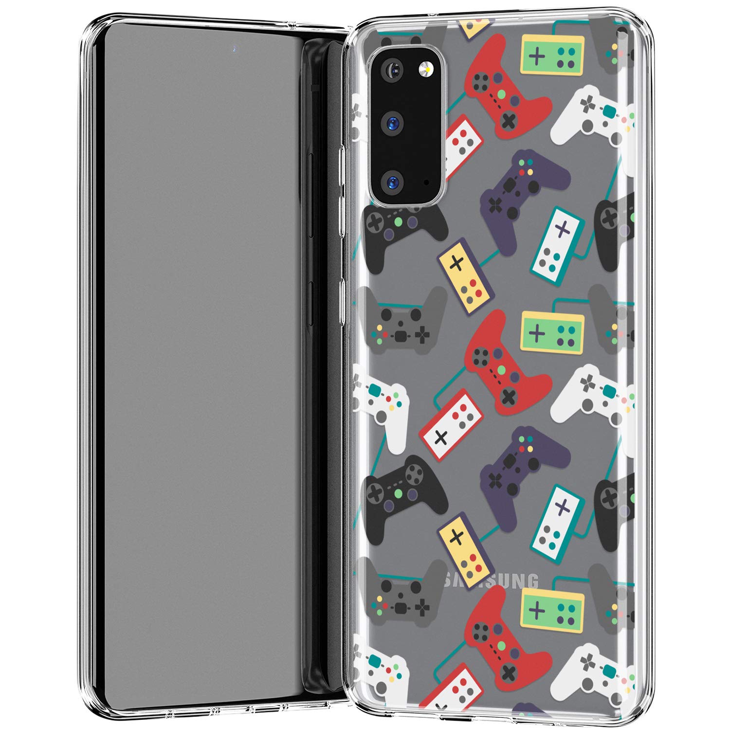 Lexary Case Compatible for Samsung Galaxy M80s M31s M30s M20 M51 M01 C9 C5 Clear Slim fit Joystick Design Durable Print Soft Accessories Lightweight Smooth Remote Silicone Boy Pattern Gaming f344, Joystick Pattern