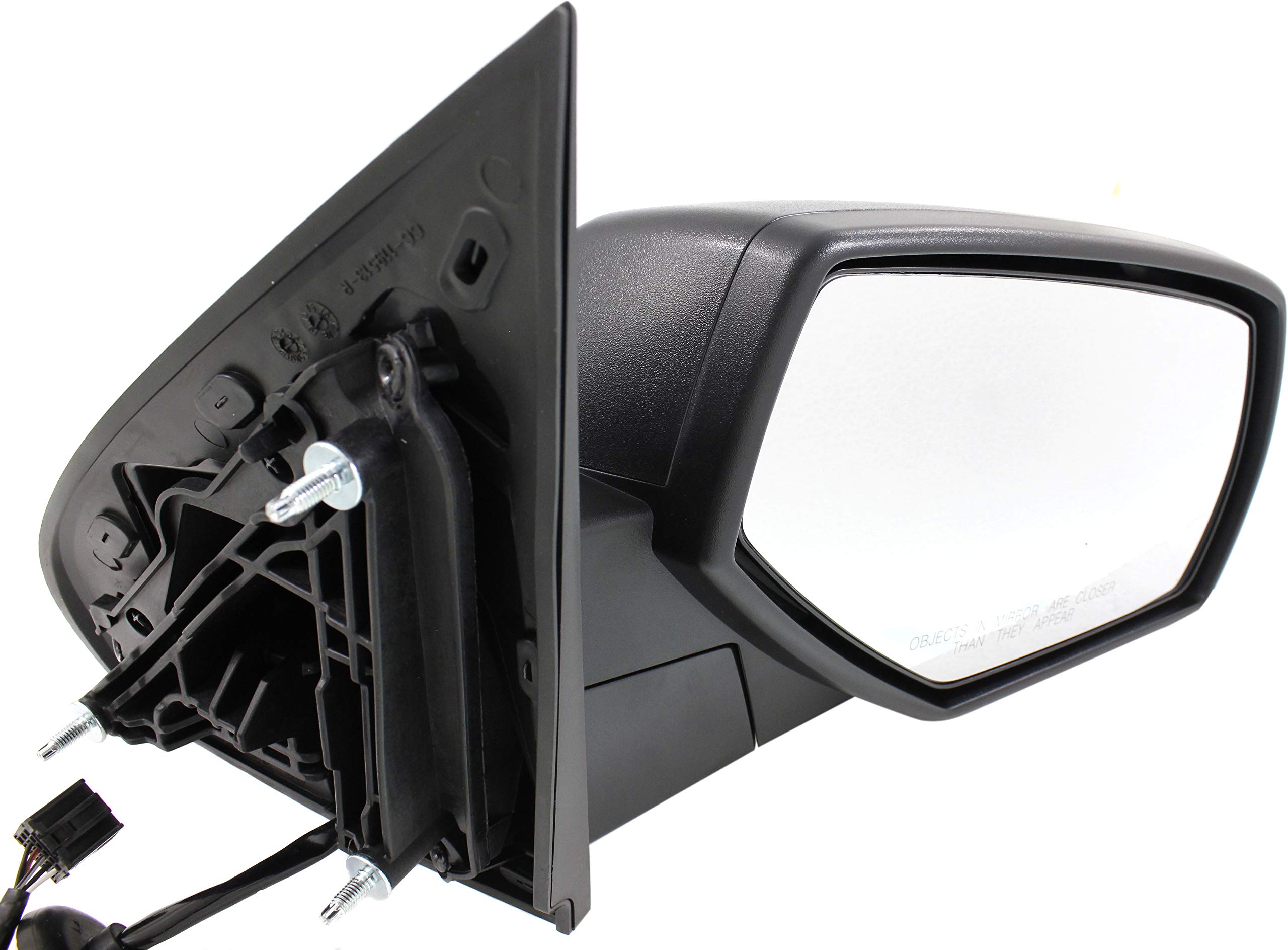 Kool Vue Passenger Side Power Heated Mirror for Chevrolet Silverado 1500 GMC Sierra 1500 2014-2018 Manual Fold Without Signal Light, Blind Spot Light, Memory & Puddle Lamp Textured