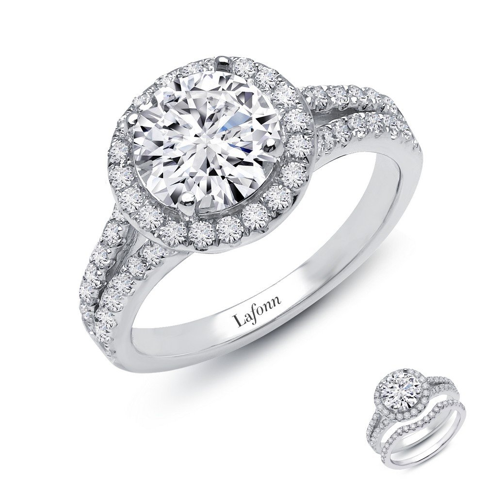 Lafonn Classic Sterling Silver Platinum Plated Lassire Simulated Diamond Ring (2.82 CTTW)