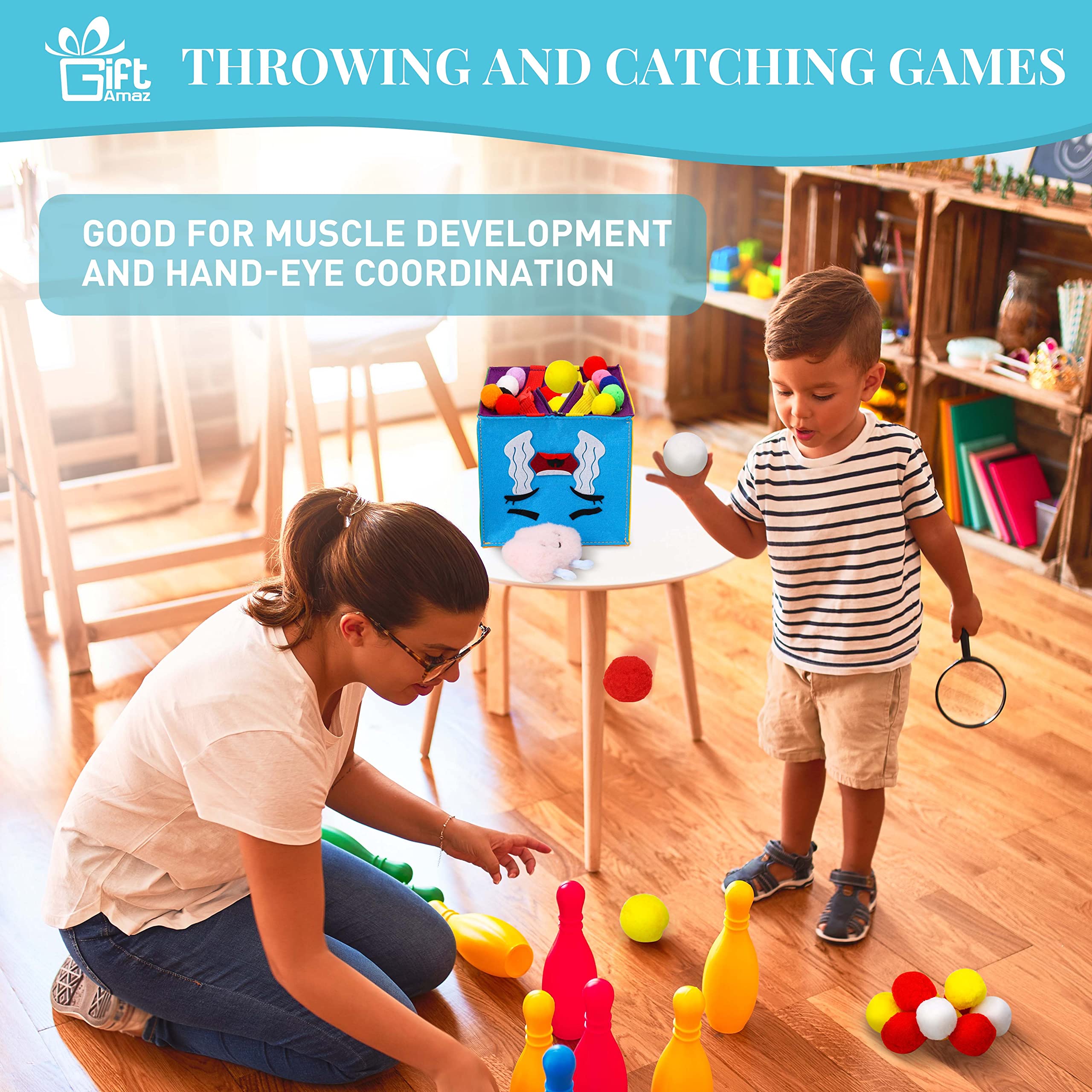 Pull String Sensory Toys for Toddlers, Montessori Activity Cube for Baby, Early Fine Motor Skills Development, Social Emotional Learning Activities for Kids Boys Girls 1 2 3 Years Old