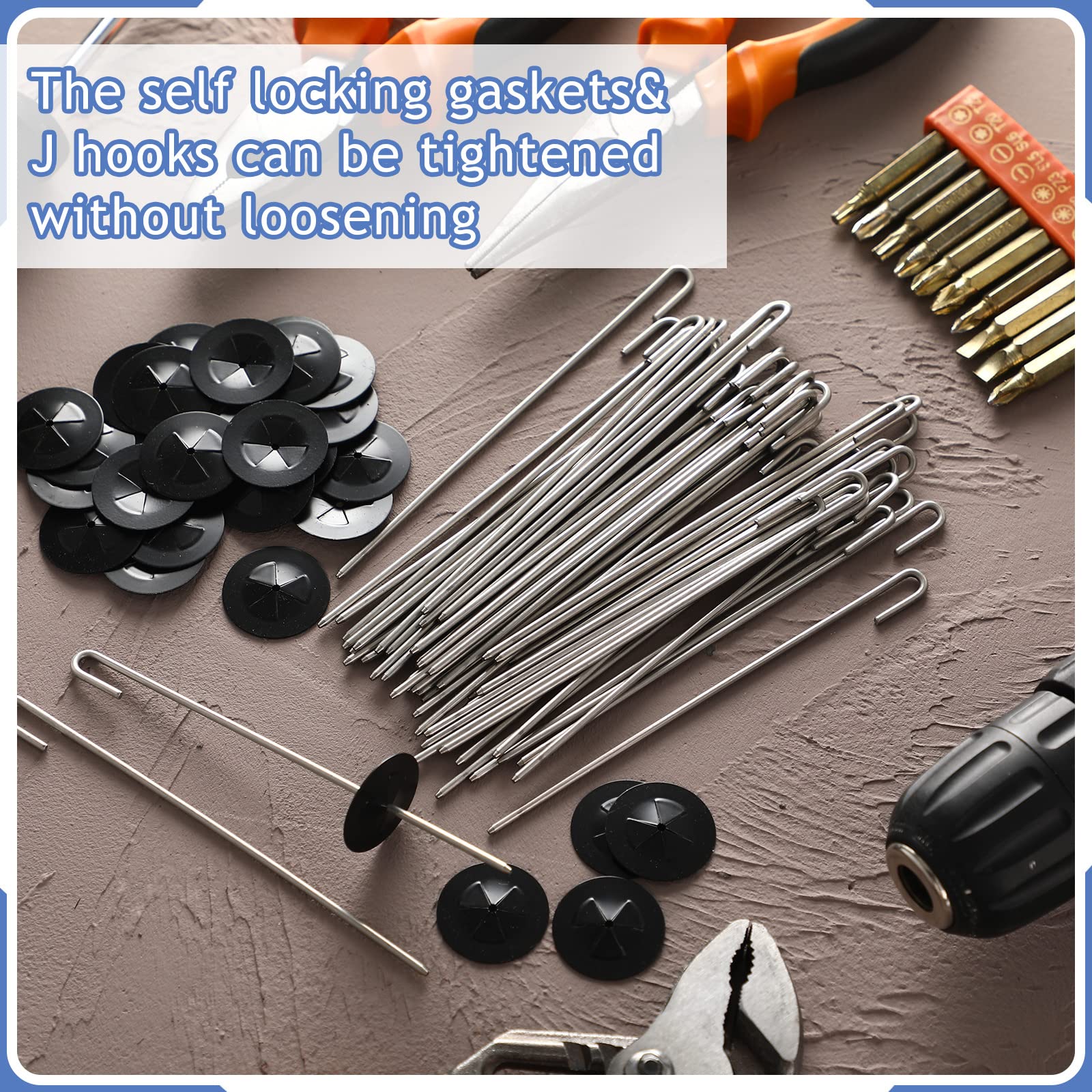 Solar Panel Guard Clips Animal Guard Fastener Clips Solar Panel Animal Guard Roll Kit Stainless Steel Fastener Clips for Solar Panel Bird Wire Pigeon Fence (50 Packs, 25 mm)