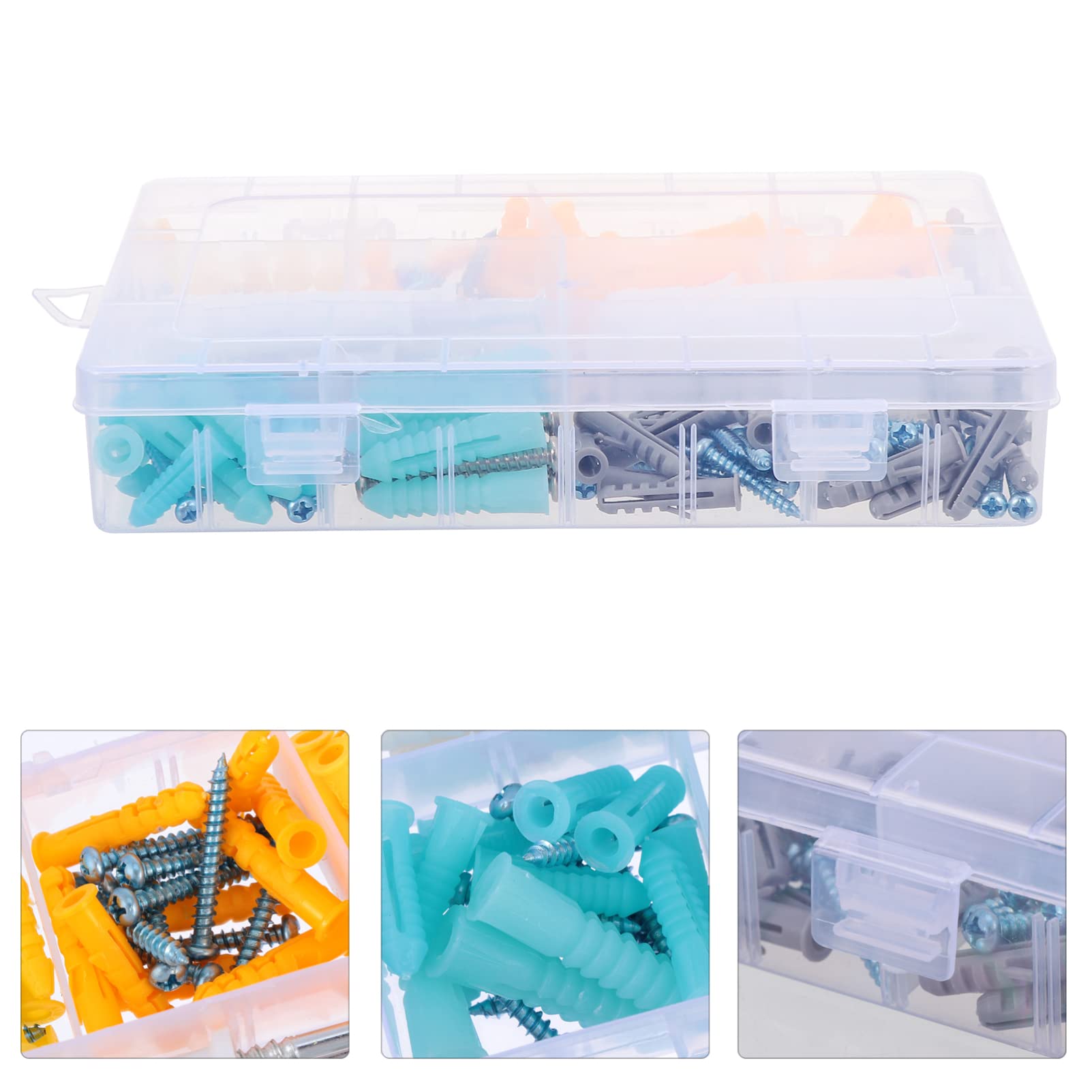 VILLCASE 3 Sets 200pcs Expansion Screw Ground Screw Hex Head Self Tapping Screws Wood Screws Drywall Anchors Self- Tapping Screw Anchor Screws Self-Tapping Screws Box Plastic Expansion Tube