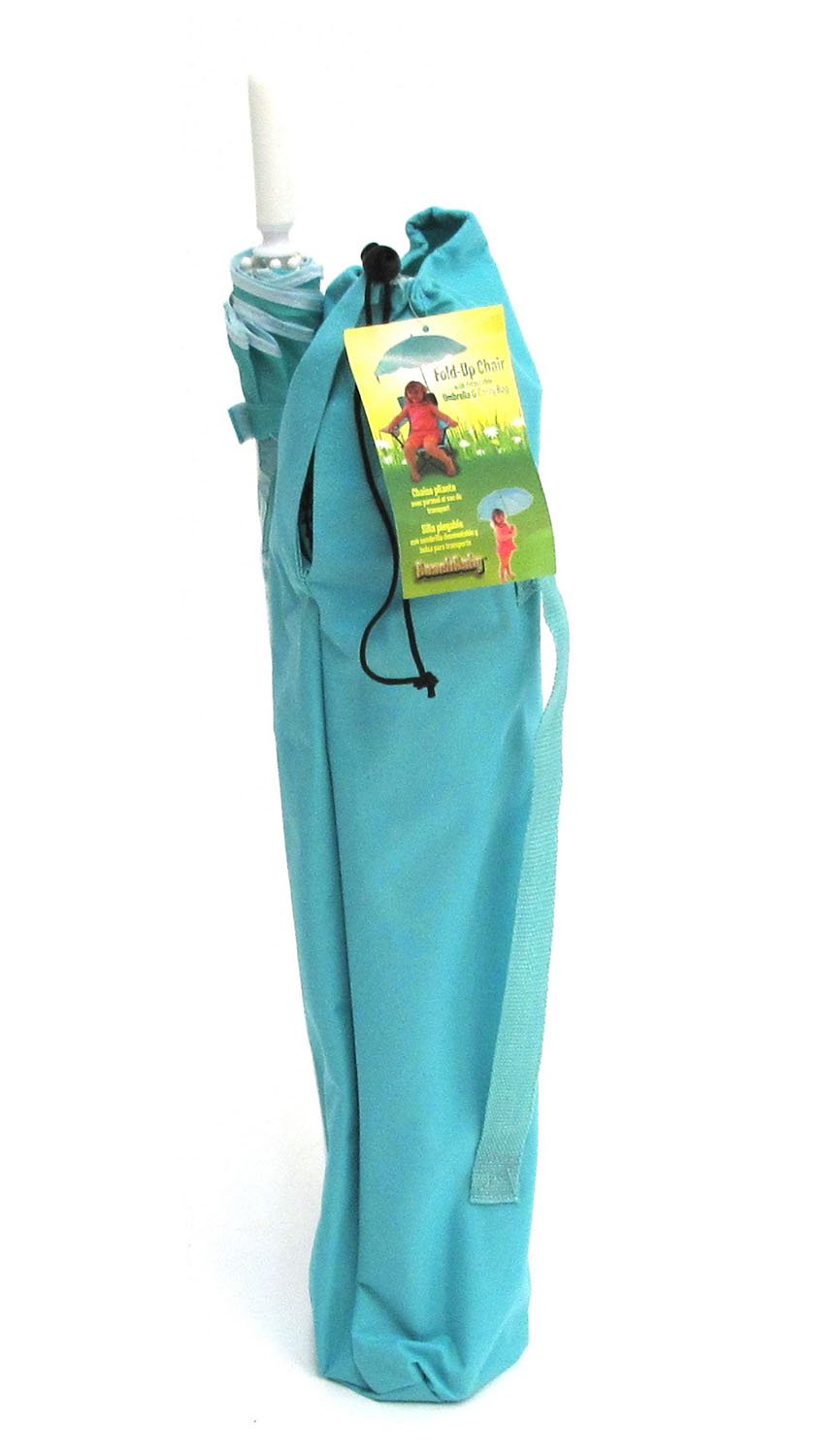 KIDS ONLY Beach Baby Umbrella Chair with Matching Shoulder Bag, Cup Holders, steel,polyester, Aqua