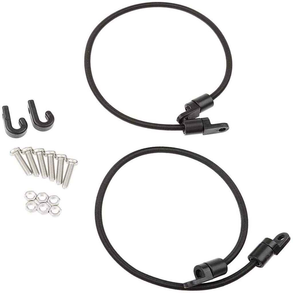 LFDecor 2 Pieces Black Bungee Paddle Holder Bungee Cord Replacement Suit for Marine Fishing Boat Kayak