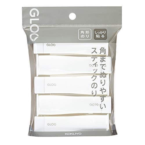 Kokuyo Gloo Square Glue Stick, Firm Stick, Small Size, Pack of 5, Japan Import (TA-G301-5P)
