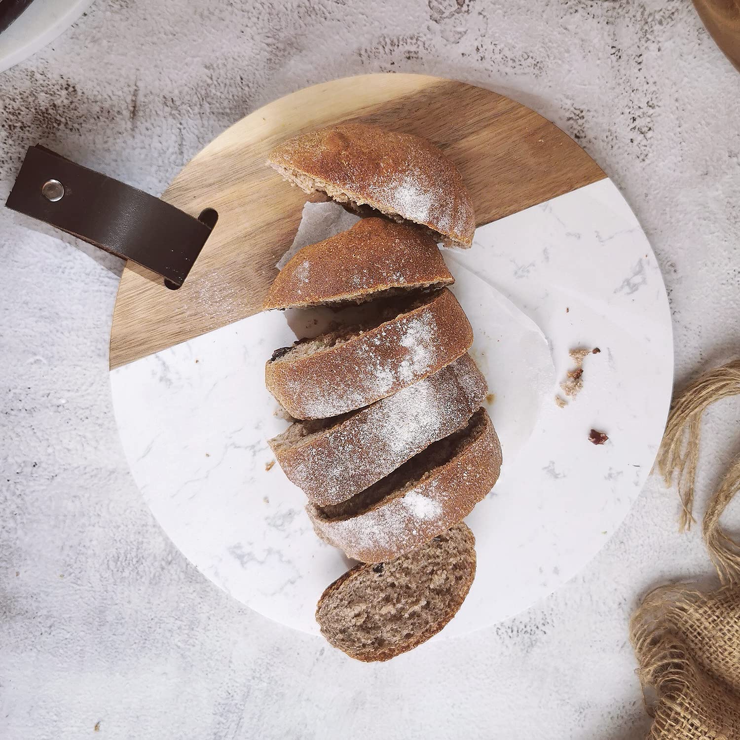 Resafy Acacia Wood Marble Cutting Board,Charcuterie Board Party Plate,Butcher Block Chopping Board Charcuterie Cheese Carving Serving,Suitable for Kitchen,Restaurants,Dining Room and Baking White