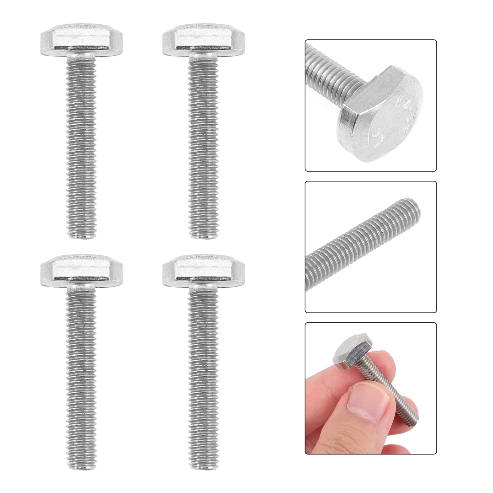 VICASKY 6pcs T Slot Bolt Stainless Steel 304 M6x35 Bolt T Slot Drop-in Stud T-Type Screws Sliding T Shape Screws Full Thread
